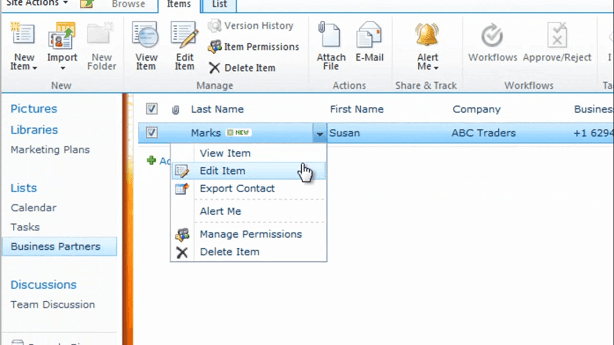 How to use contact libraries using Sharepoint in Office 365