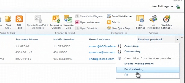 How to use contact libraries using Sharepoint in Office 365