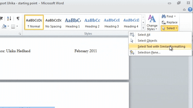 Video on how to write a professional document in Word