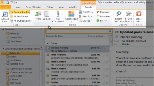 How to effectively manage your email in Outlook