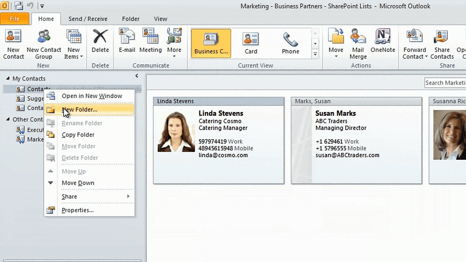 Organize your contact directory in Outlook 2010