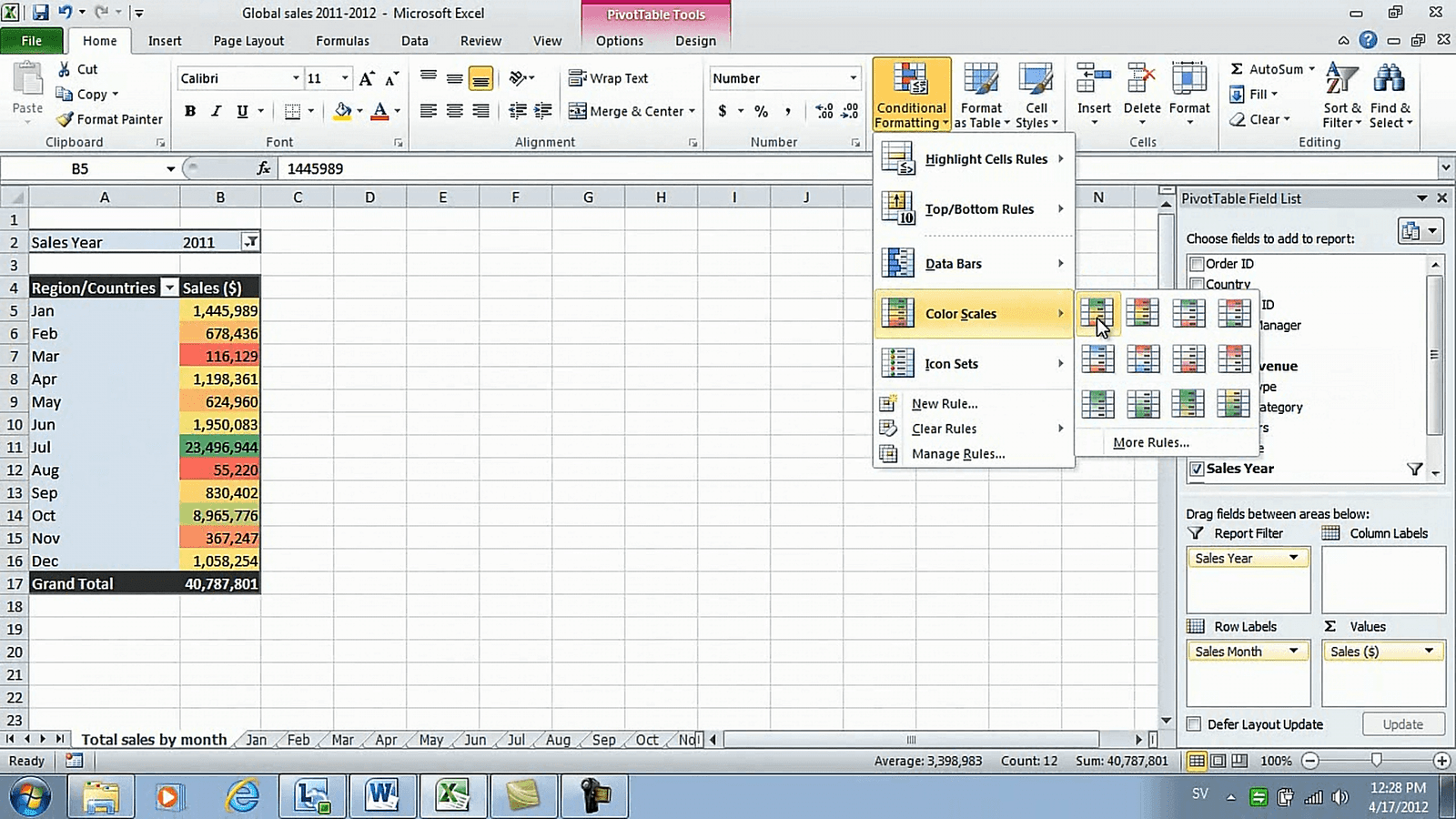 Create an informative report using PivotTables