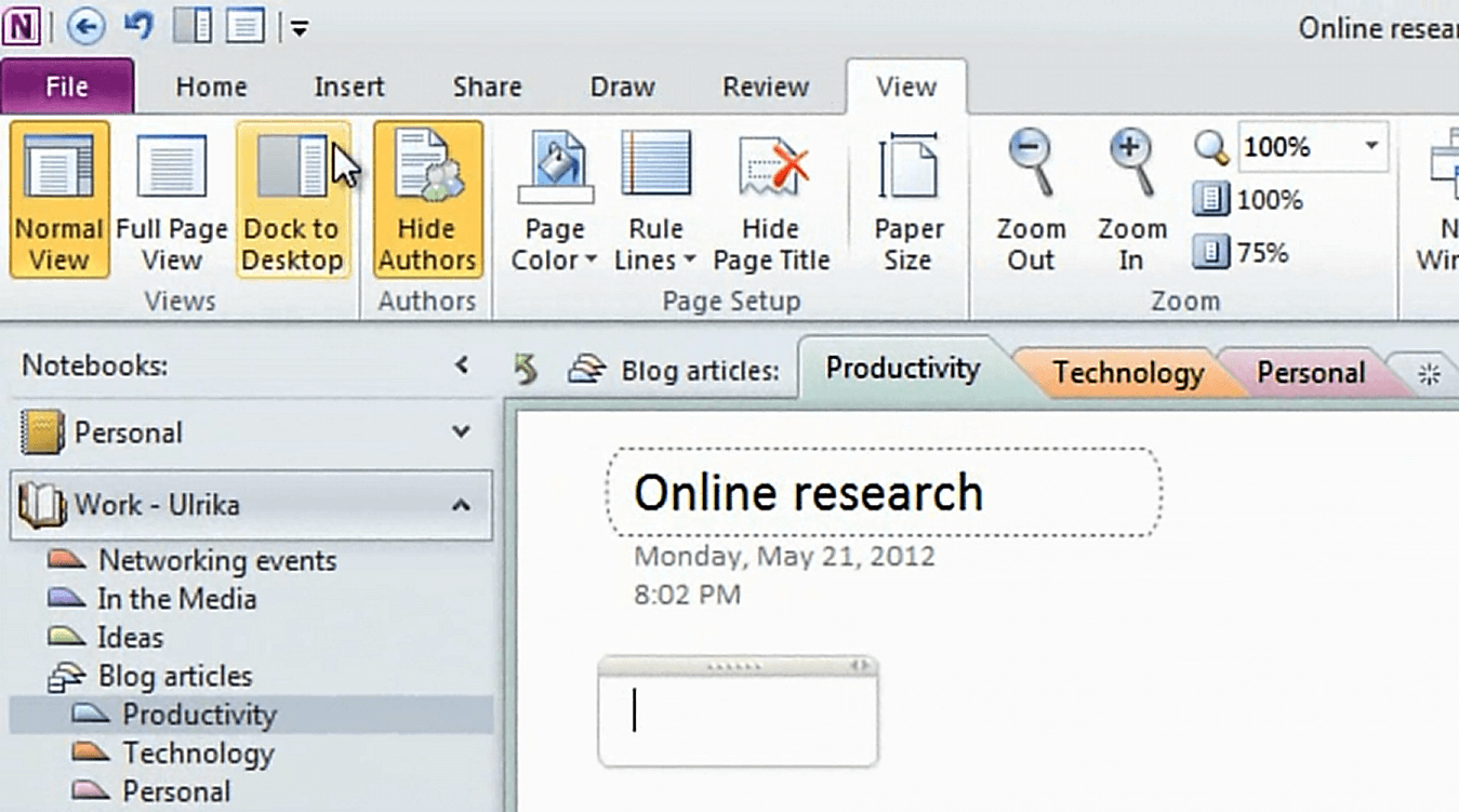 Effectively structure your research notes using OneNote 2010