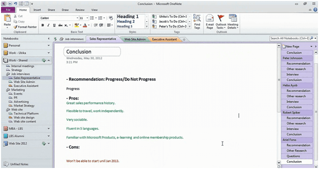 How to use OneNote to take effective interview notes
