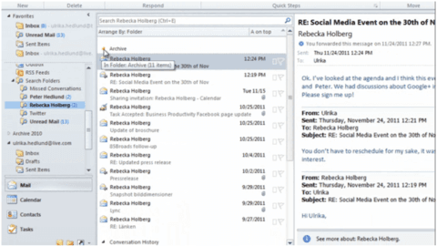 Learn how to create Search Folders in Microsoft Outlook 2010.