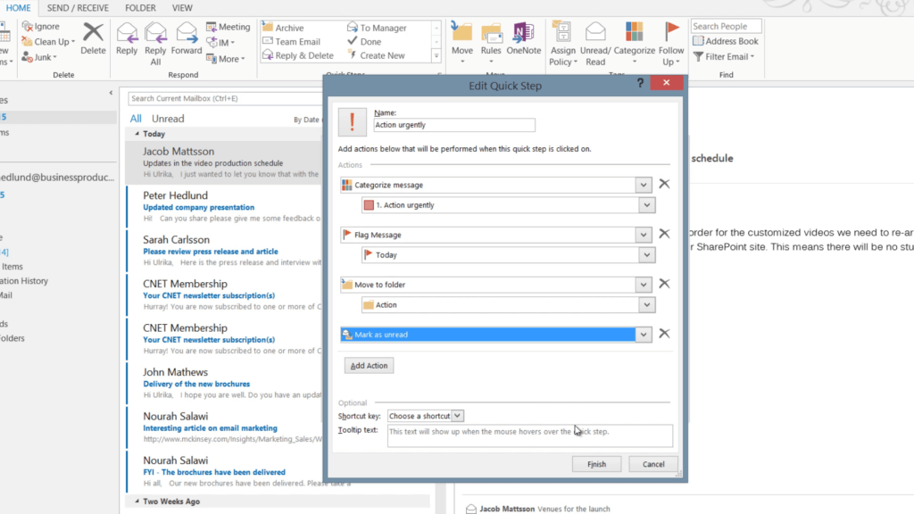Effective use of Outlook 2013