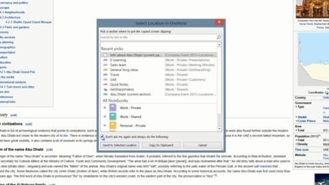How to insert a screen clip in OneNote 2013