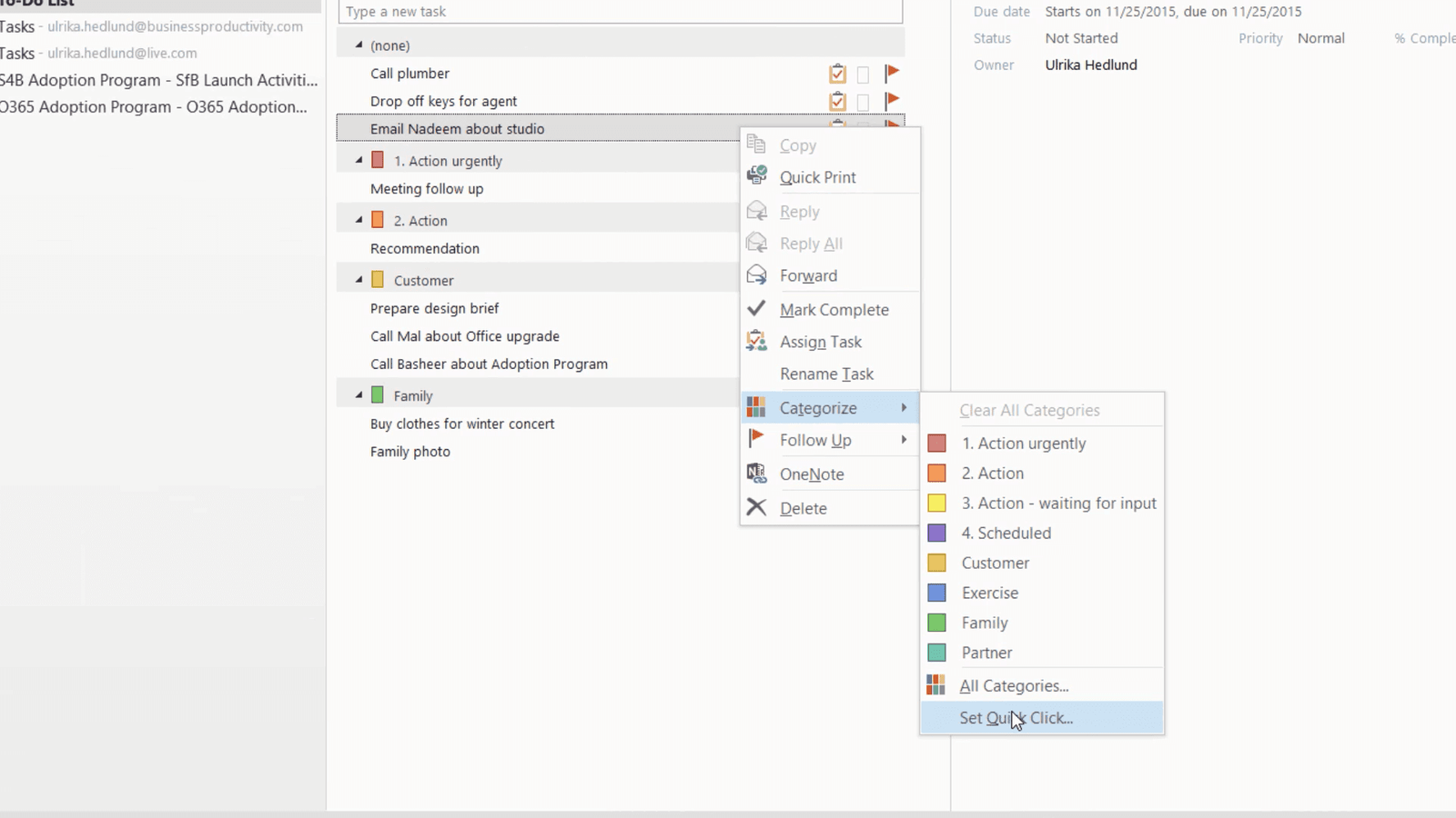 Stay on top of your tasks using Outlook