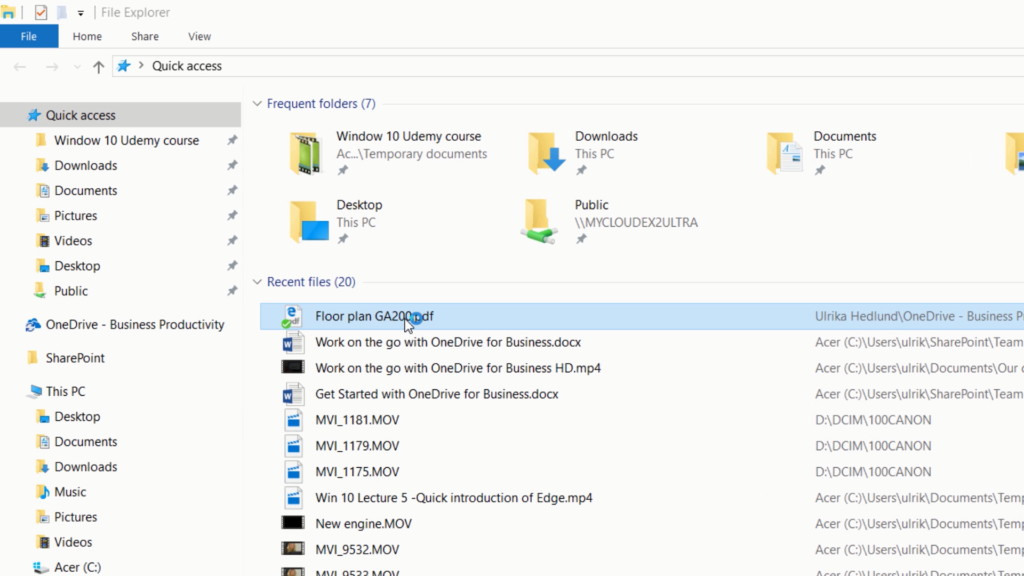 Recent File List Windows 10