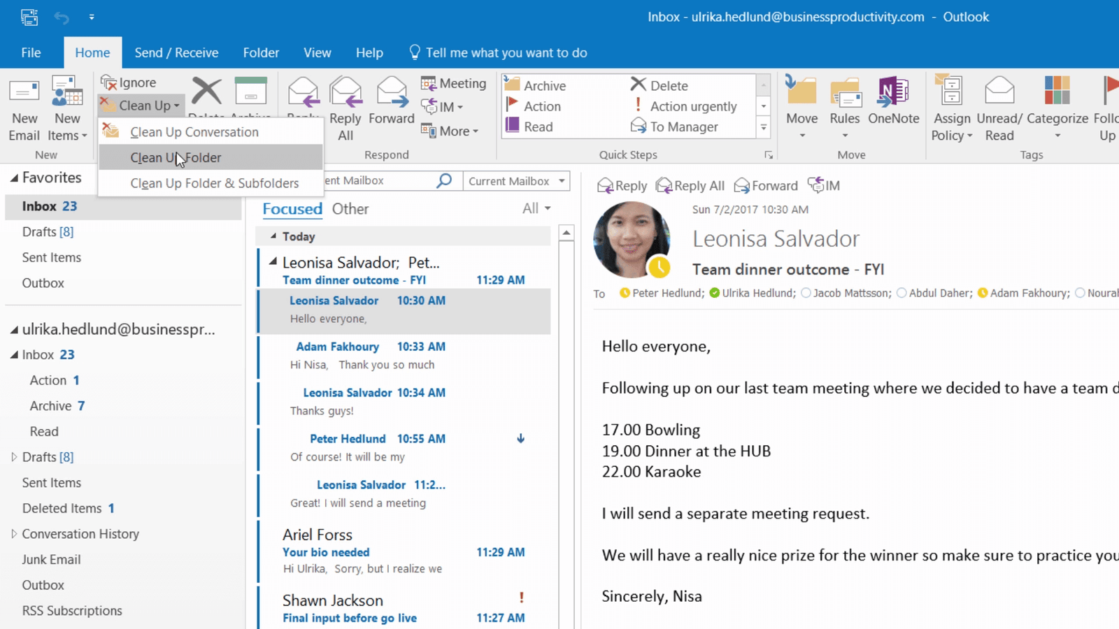 A quick overview of Outlook - Business Productivity